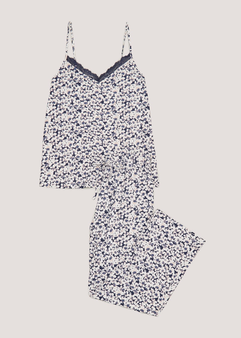 Navy Floral Cami Pyjama Set Matalan