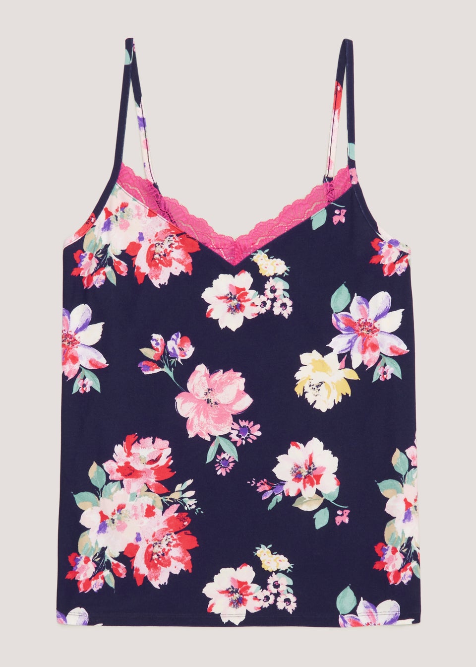 Navy Floral Cami Pyjama Top Matalan