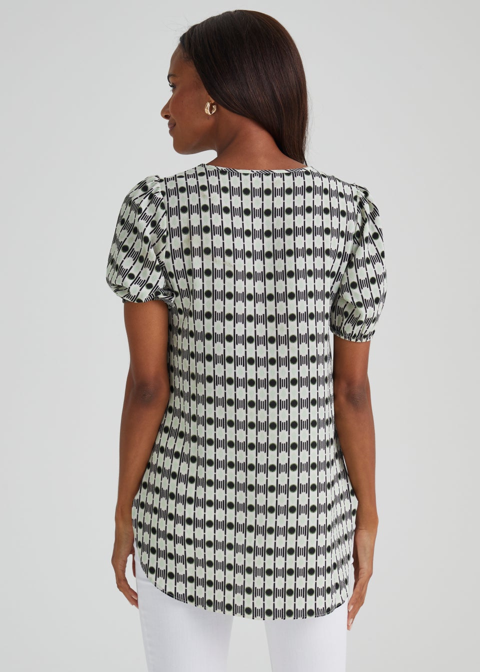 Cream Ikat Print Blouse Matalan
