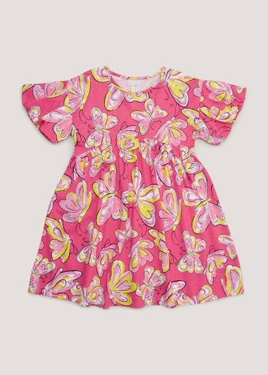 Girls Butterfly Print Jersey Dress (4-13yrs) - Matalan