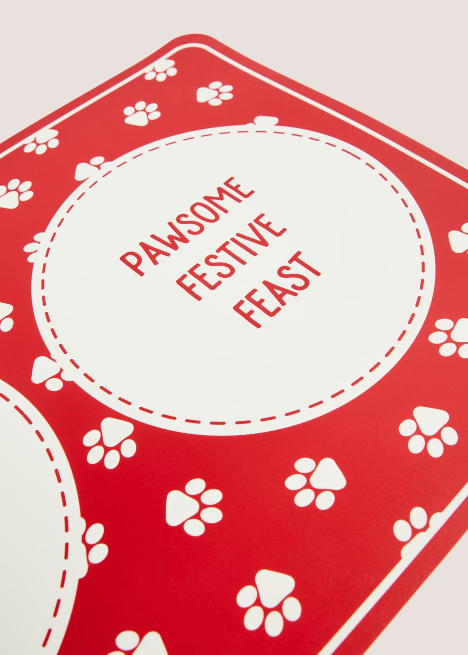 Red Christmas Pet Placemat (47cm x 32.5cm) - Matalan