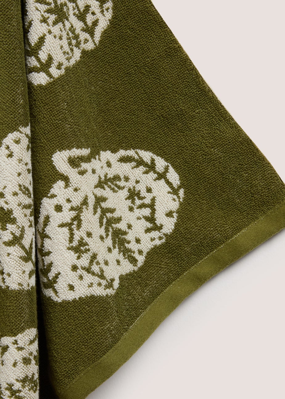 Green Pumpkin Hand Towel - Matalan