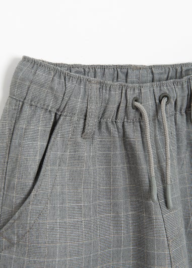 Cool Club Grey Relaxed Straight-Leg Striped Trousers With Drawstring ...