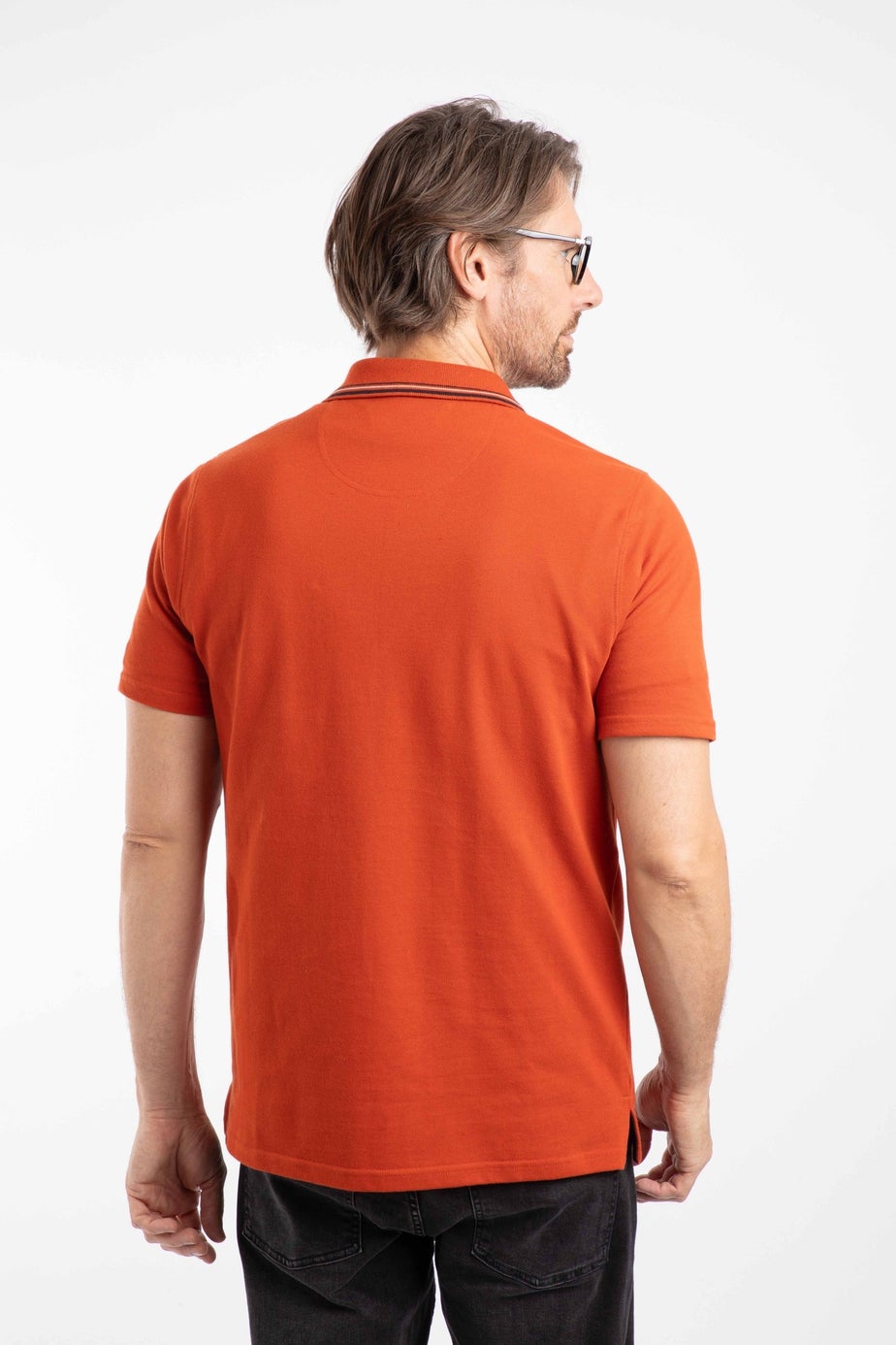 Weird Fish Rust Leaves Dylan Tipped Collar Polo Shirt - Matalan