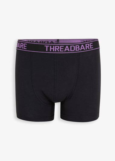 Threadbare Black 3-Pack Hipster Fit Boxer Shorts - Matalan