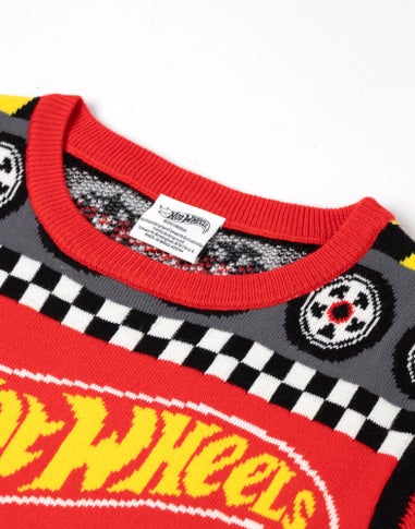 Vanilla Underground Hot Wheels Kids Red Christmas Jumper (3-12yrs ...