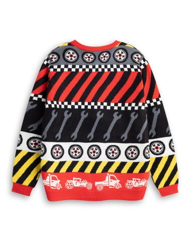 Vanilla Underground Hot Wheels Kids Red Christmas Jumper (3-12yrs ...
