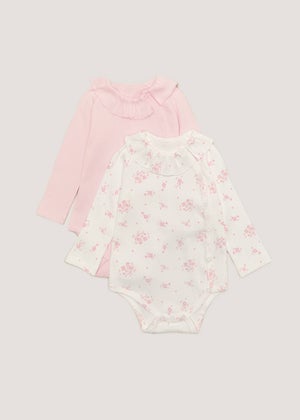Baby 2 Pack Frill Bodysuits (Tiny Baby-18mths) - Matalan