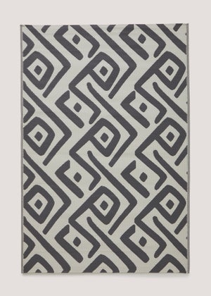 Grey Geometric Outdoor Rug (220cm x 150cm) - Matalan