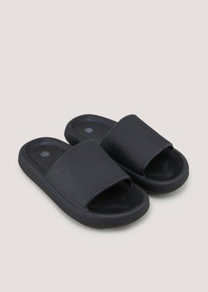 Boys Black Chunky Sliders (Younger 10-Older 6) - Matalan