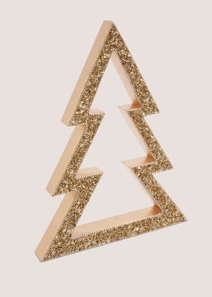 Gold Large Christmas Tree Decoration (23cm x 2.5cm x 30cm) - Matalan