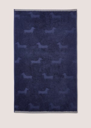 Blue Sausage Dog Hand Towel - Matalan