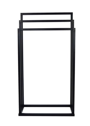 Lloyd Pascal 3-Rail Square Tube Towel Stand with Rectangular Base Black ...