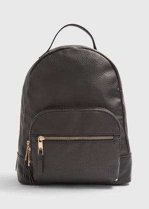 Black PU Backpack - Matalan
