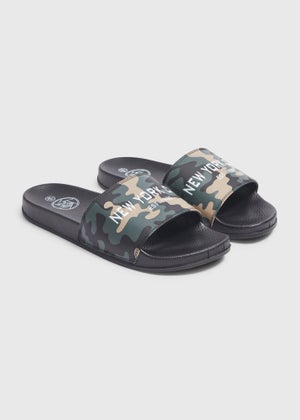 Grey Camo New York Sliders - Matalan