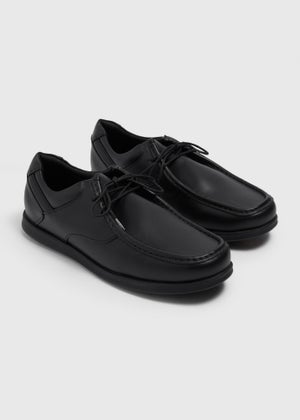 Black Apron Lace-Up Derby Shoes - Matalan