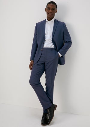 Taylor & Wright Blue Lennon Tailored Fit Trousers - Matalan