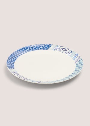 Indigo Geo Design Dinner Plate (27cm) - Matalan