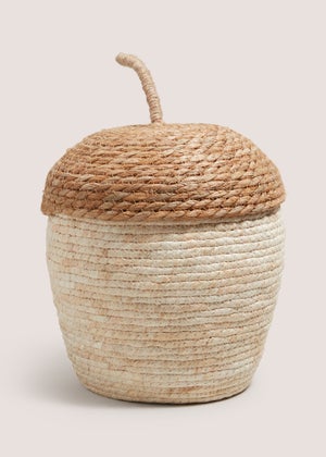 Neutral Acorn Storage Basket (38cmx28cm) - Matalan