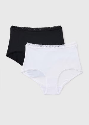 Menopause 2 Pack Black & White Full Knickers - M Tick Approved - Matalan