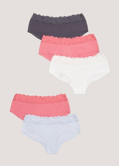 5 Pack Lace Short Knickers - Matalan