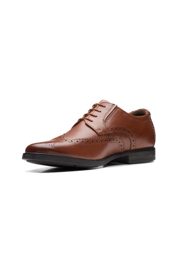 Clarks Tan Howard Wing Leather Brogues - Matalan