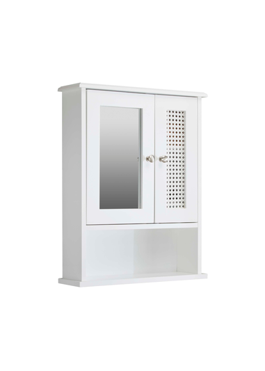 Lloyd Pascal Raffia Double Door Wall Cabinet White - Matalan