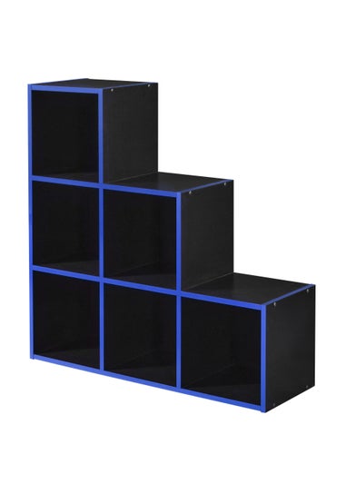Lloyd Pascal 6 Stepped Cube Storage Unit in Black and Blue - Matalan