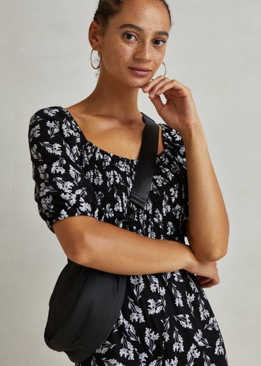 Multicoloured Leaf Print Shirred Front Jumpsuit Matalan