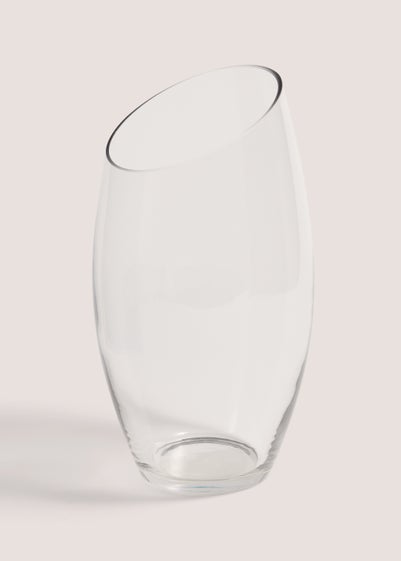 Slant Glass Vase 20cm X 15cm Reviews Matalan