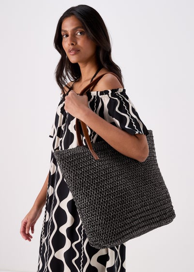 Natural Straw Shopper Bag - Matalan