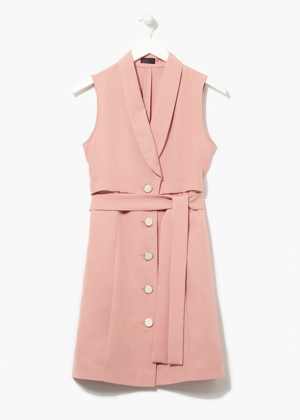 Be Beau Pink Button Up Mini Dress - Matalan
