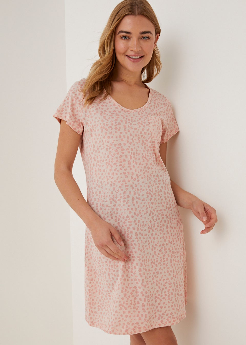 Pink Print Pocket Nightie - Matalan
