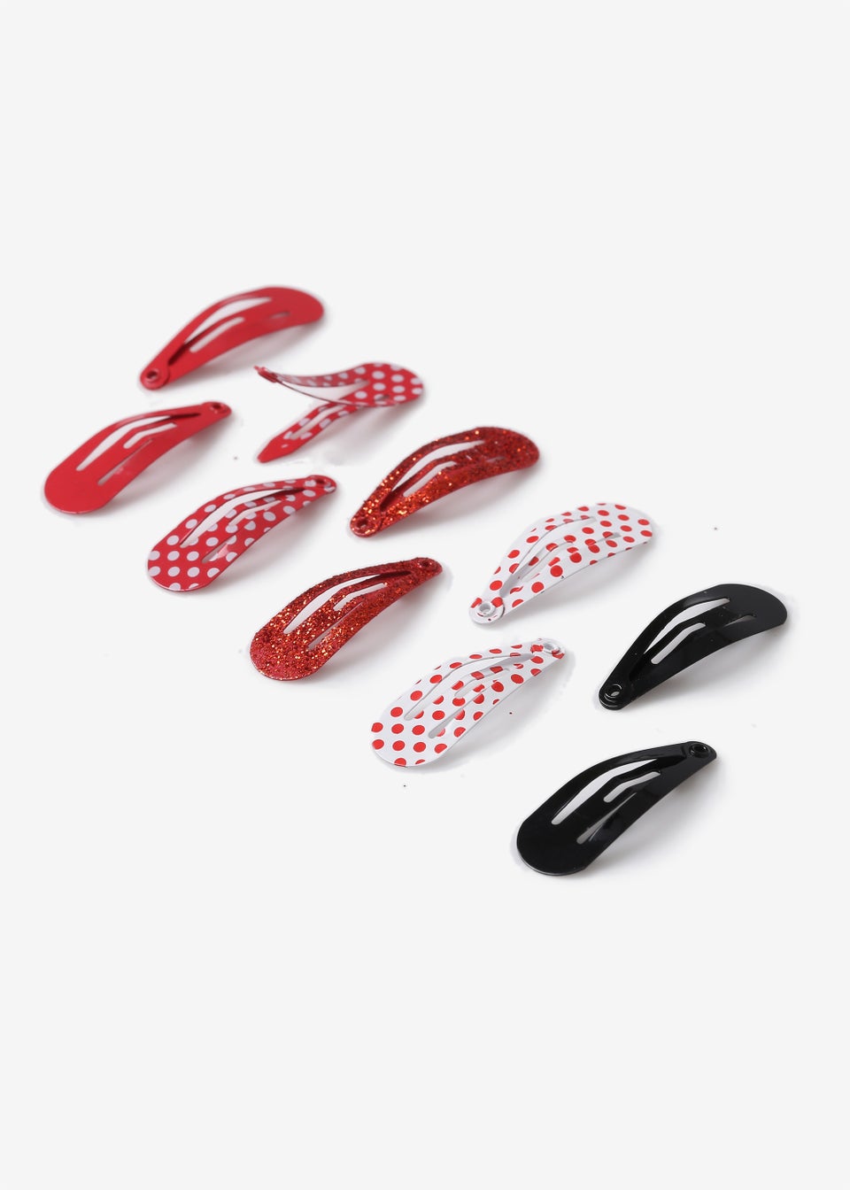 Girls 10 Pack Red School Uniform Mini Hair Clips - Matalan