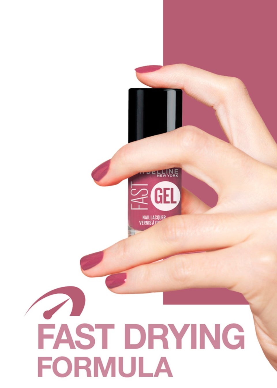 Maybelline Fast Gel Nail Varnish - Pink Charge (7ml) - Matalan