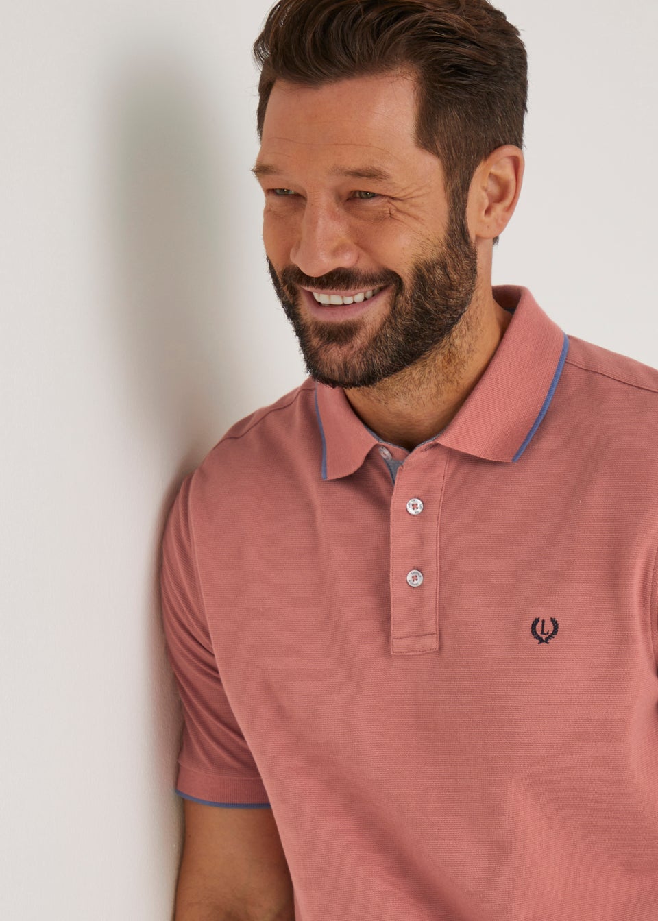 Lincoln Pink Textured Polo Shirt - Matalan