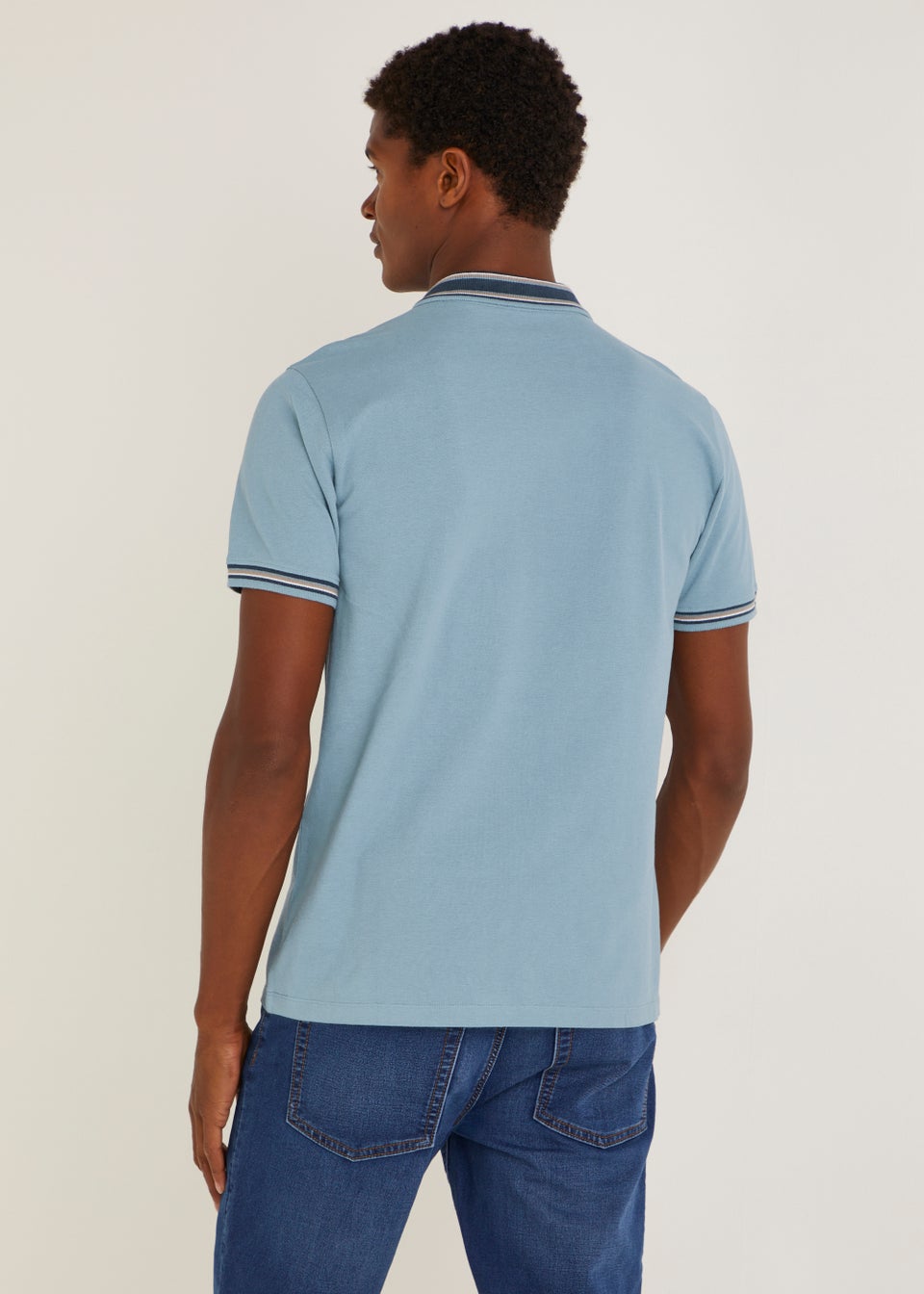 Blue Tipped Polo Shirt - Matalan