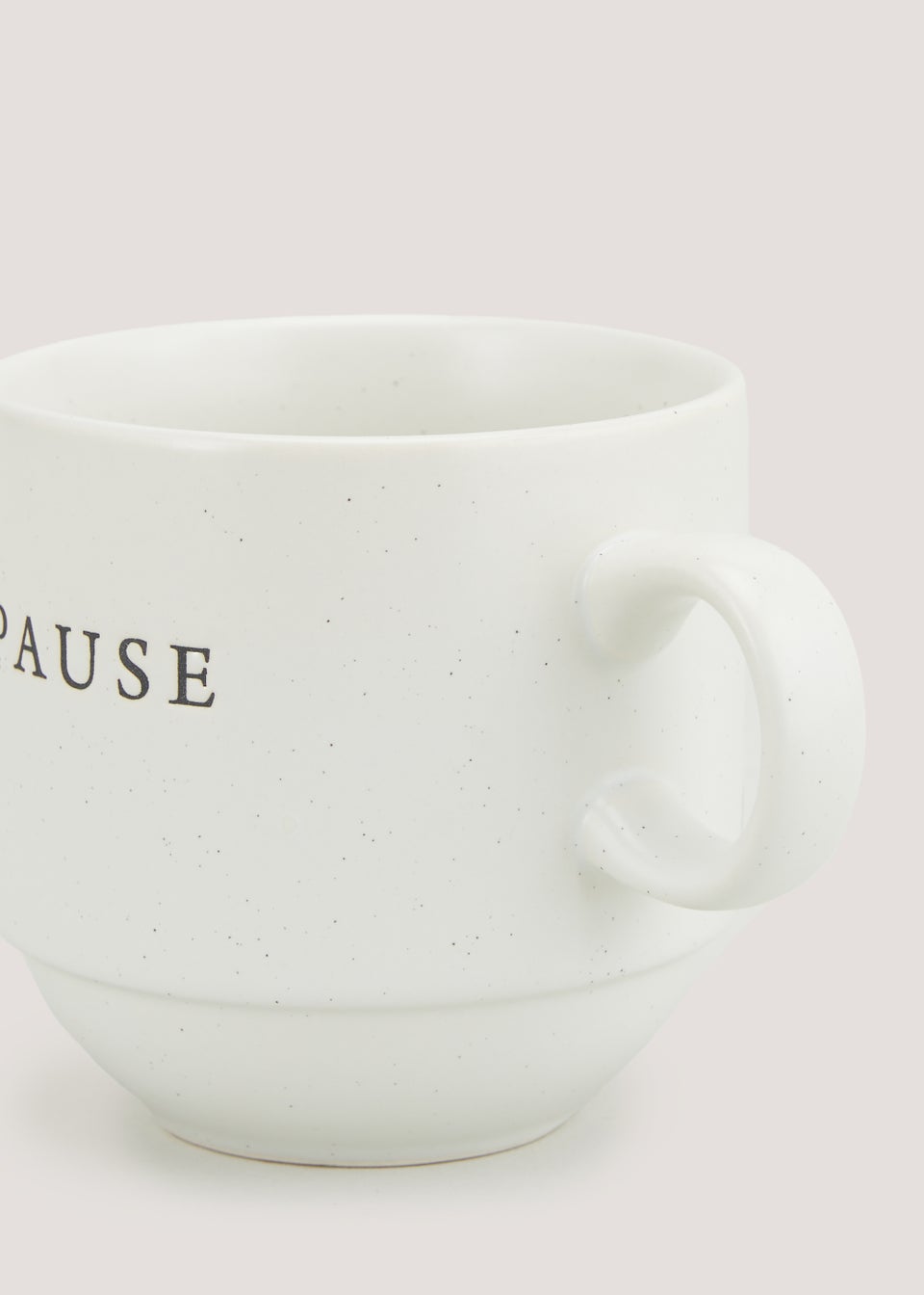 Cream Speckle Pause Mug (9cm x 8.5cm) - Matalan
