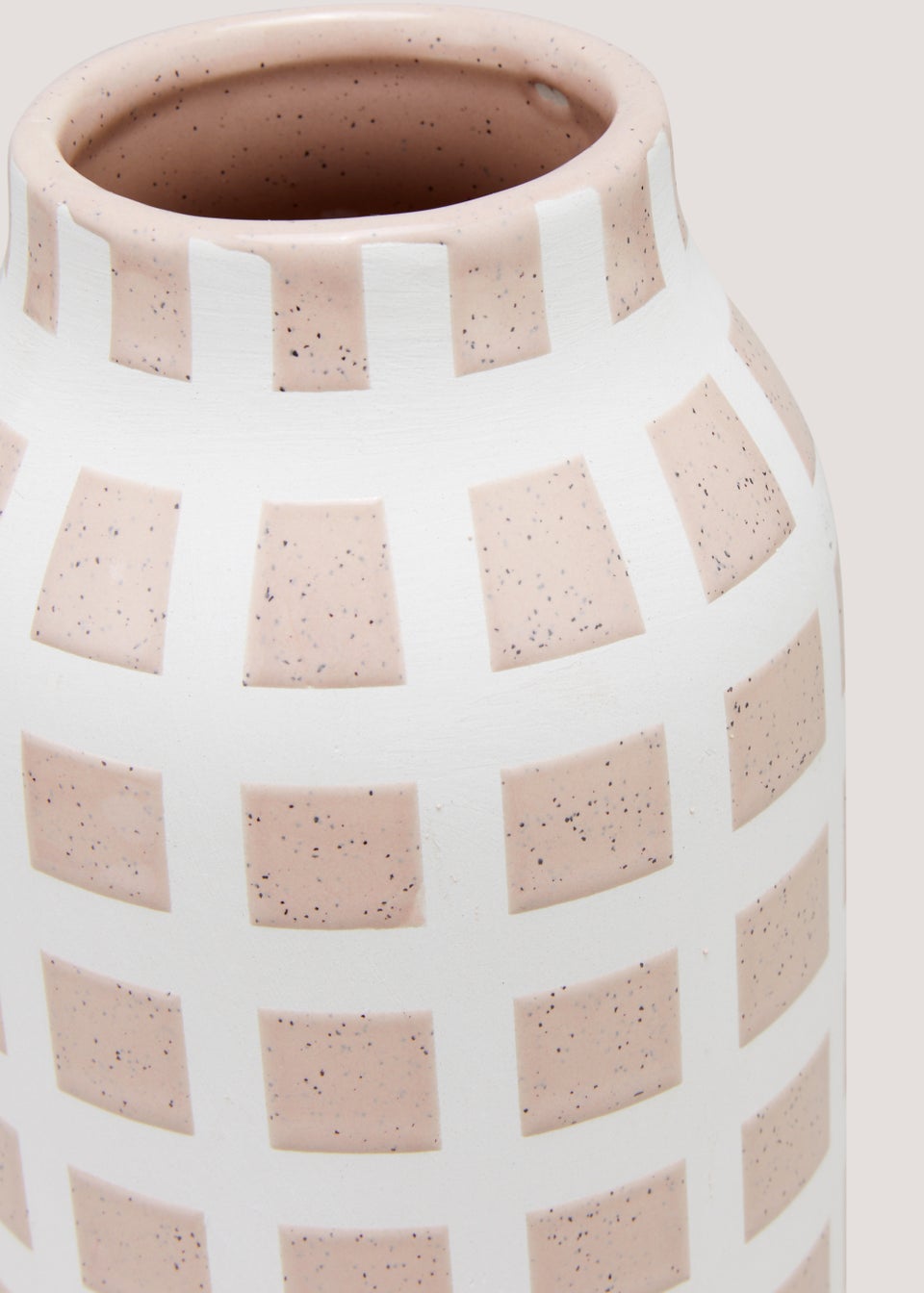 Check Embossed Vase (30cm x 11cm) - Matalan