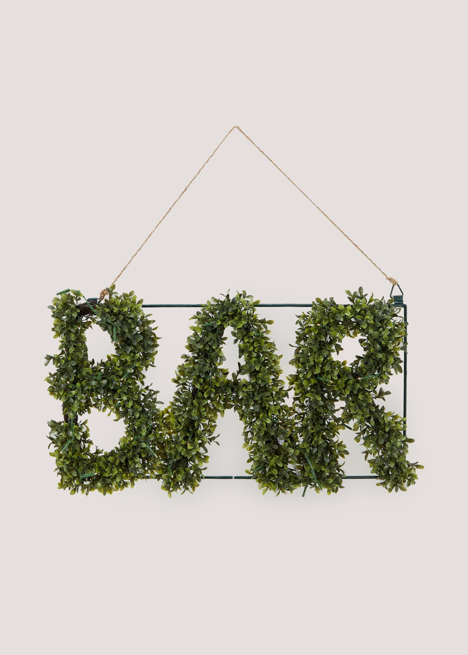 Boxwood Light Up Text Hanging Sign (53cm x 6cm x 30cm) - Matalan