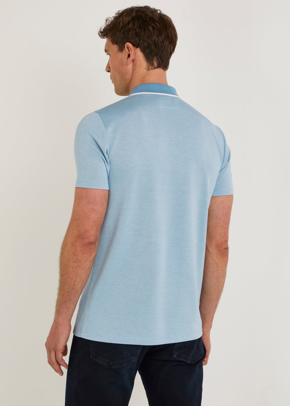 Light Blue Modal Polo Shirt - Matalan