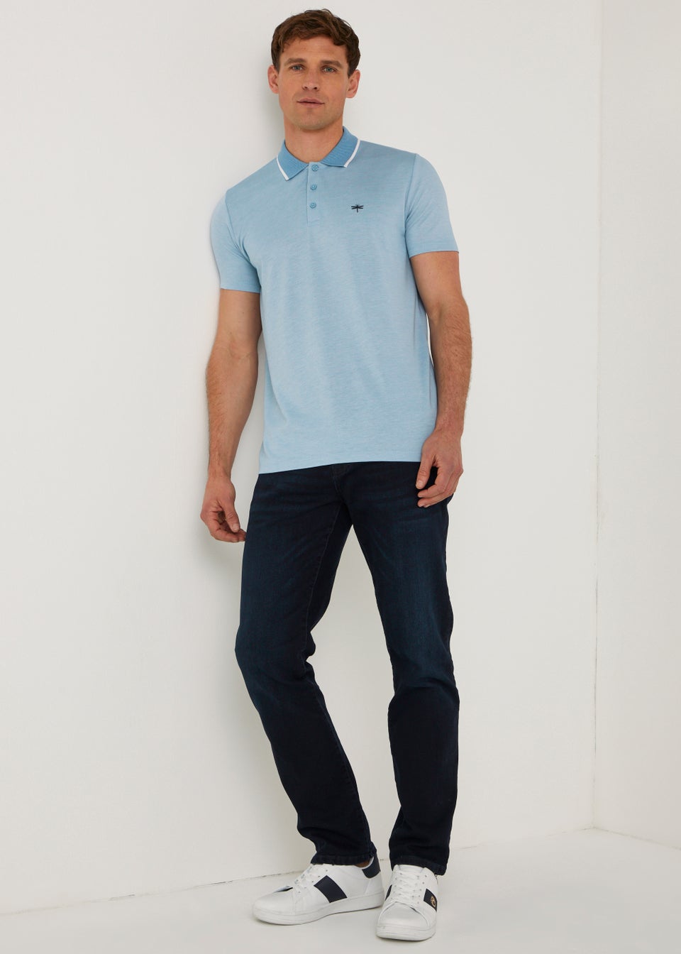 Light Blue Modal Polo Shirt - Matalan