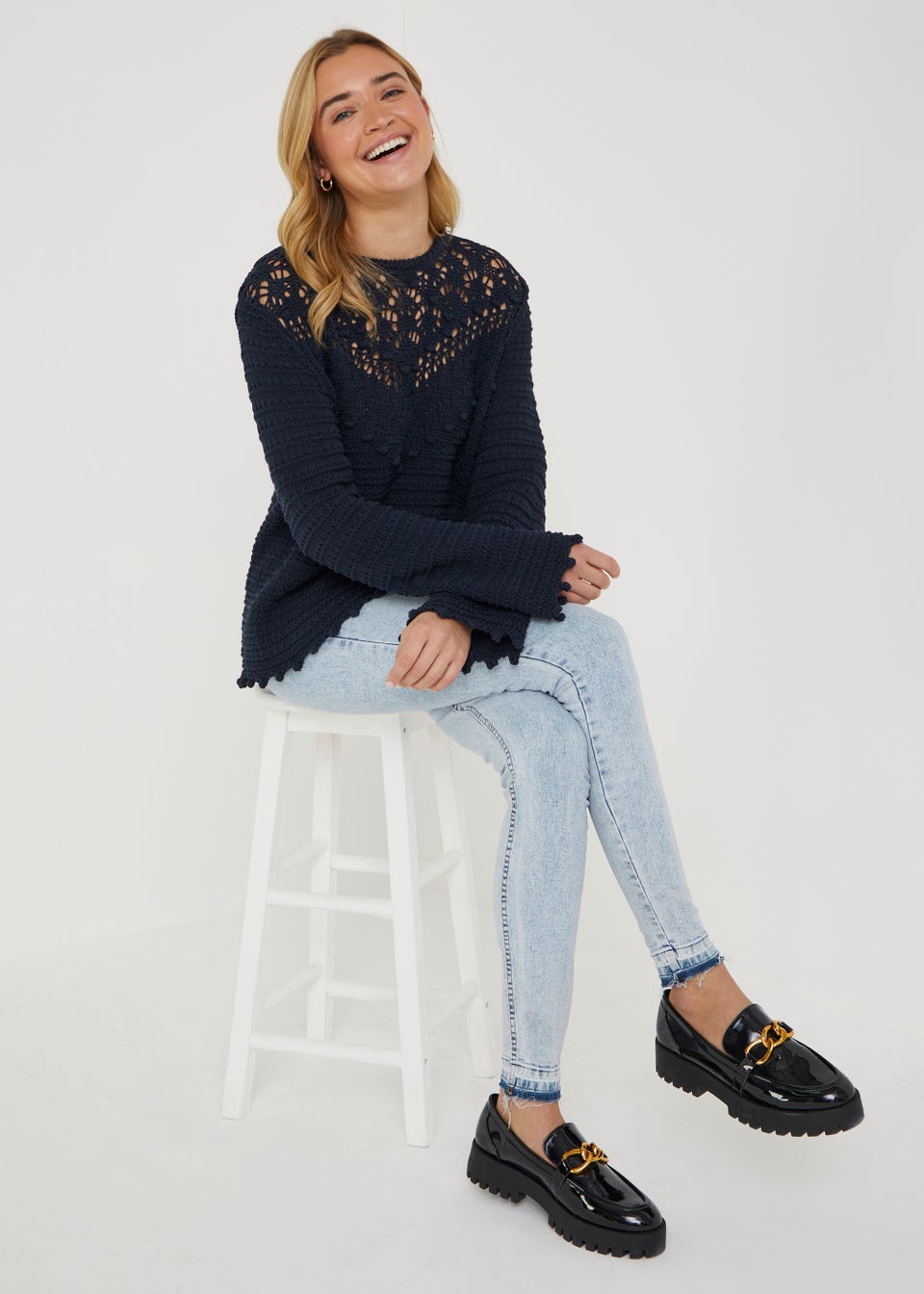Navy Bobble Jumper - Matalan
