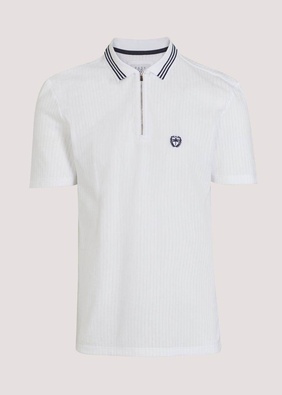 White Stripe Dobby Polo Shirt - Matalan