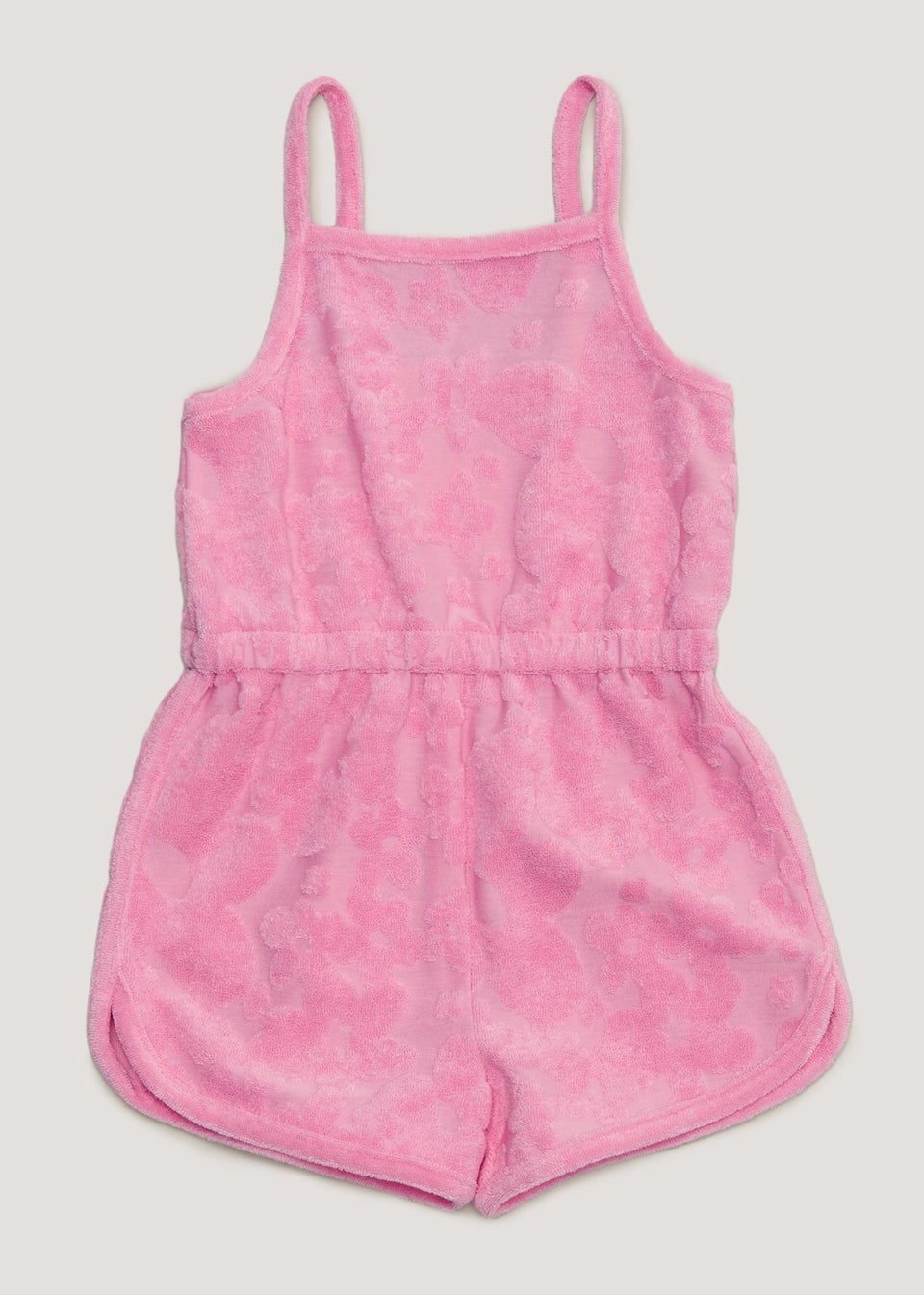 Girls Pink Floral Towelling Playsuit (9mths-6yrs) - Matalan