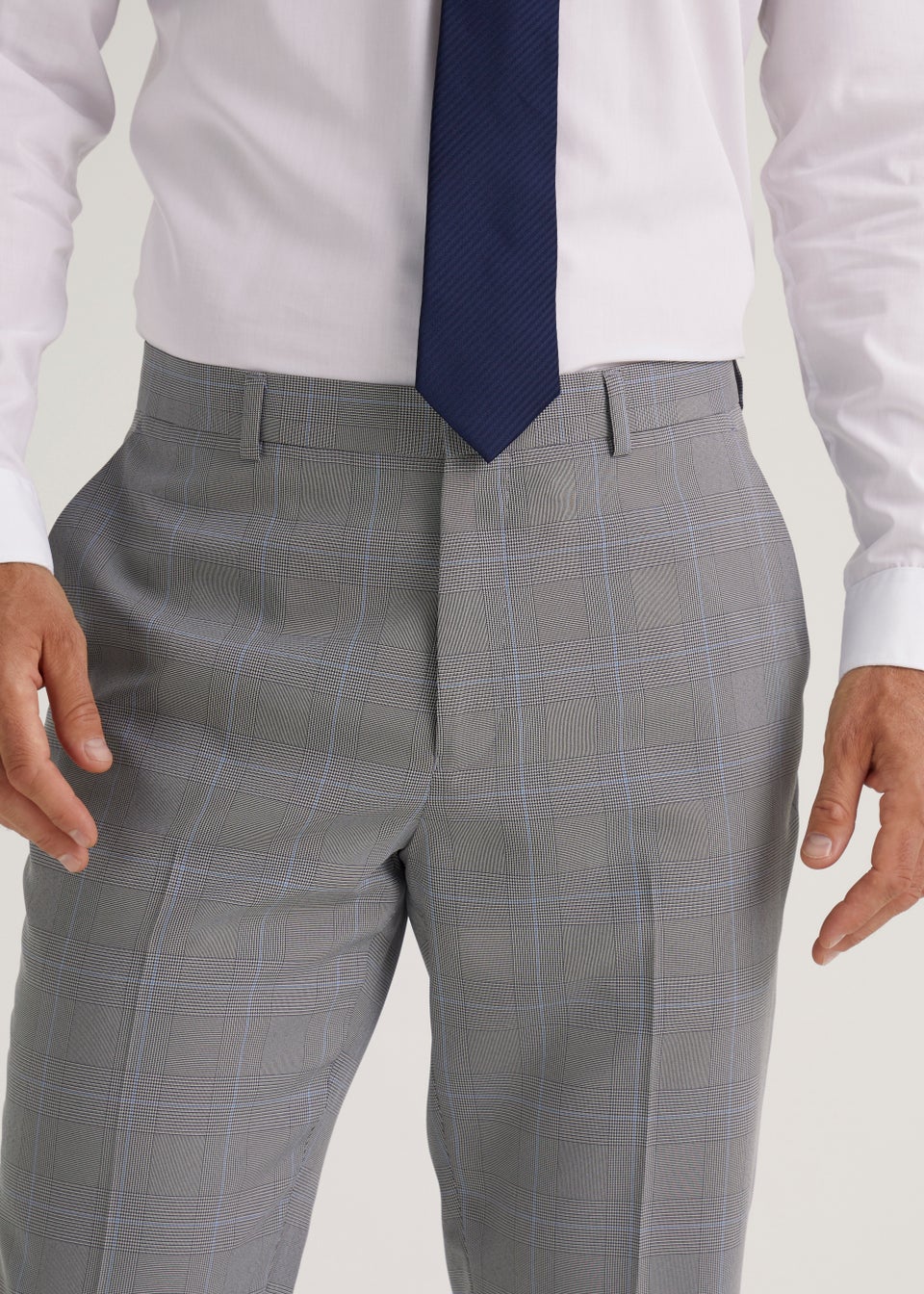 Taylor & Wright Grey Check Trousers - Matalan