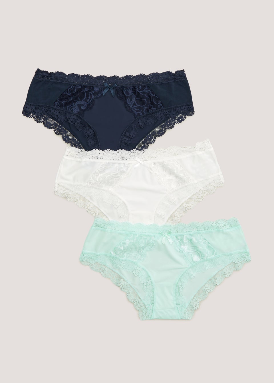 3 Pack Micro Lace Short Knickers - Matalan