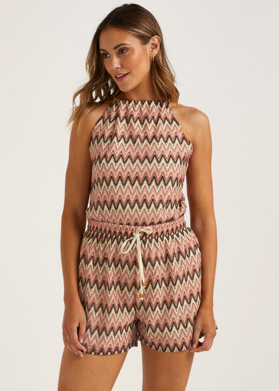 Multicoloured Zigzag Lace Co-Ord Shorts - Matalan