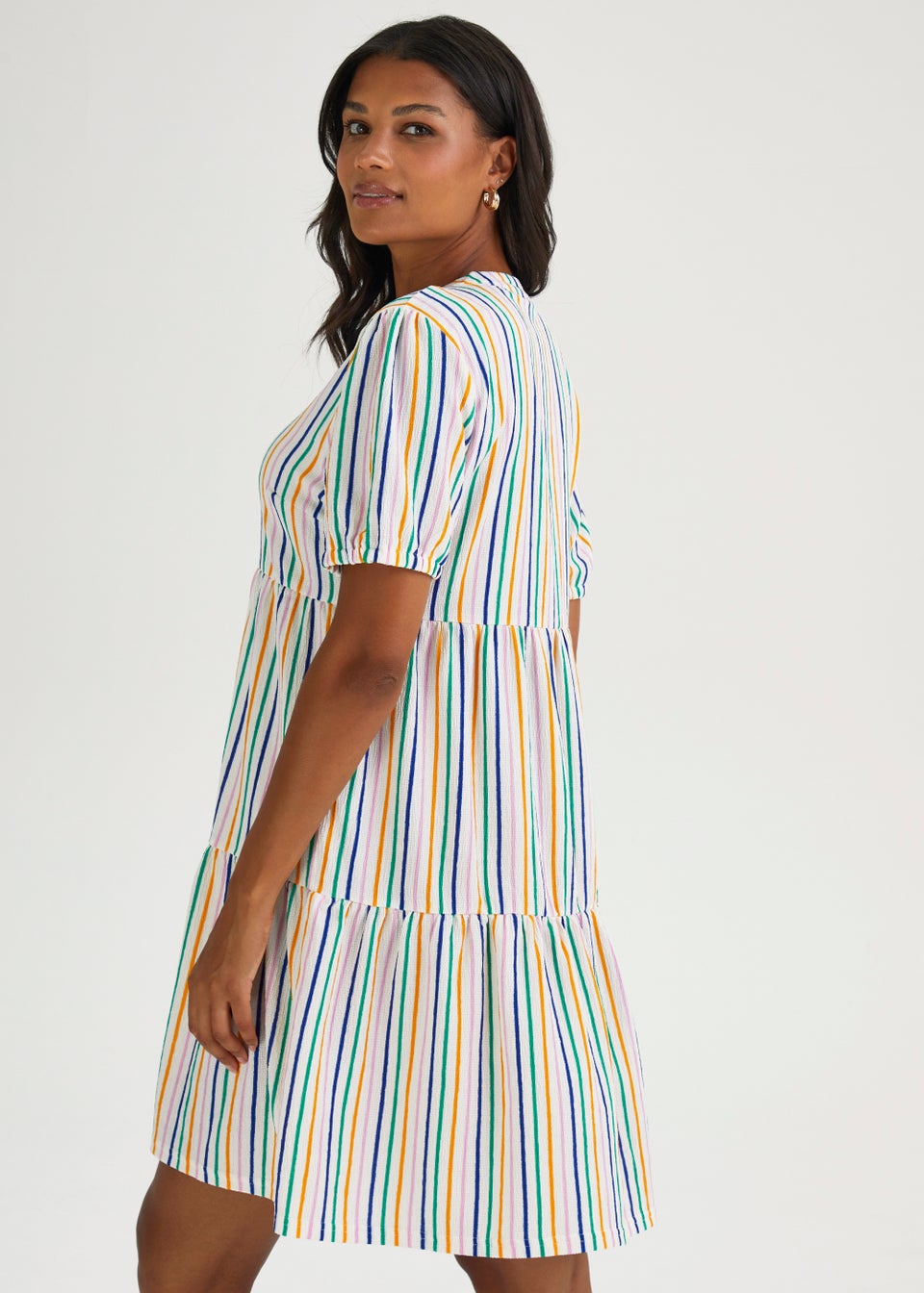 JDY Lotus Multicoloured Stripe Dress - Matalan