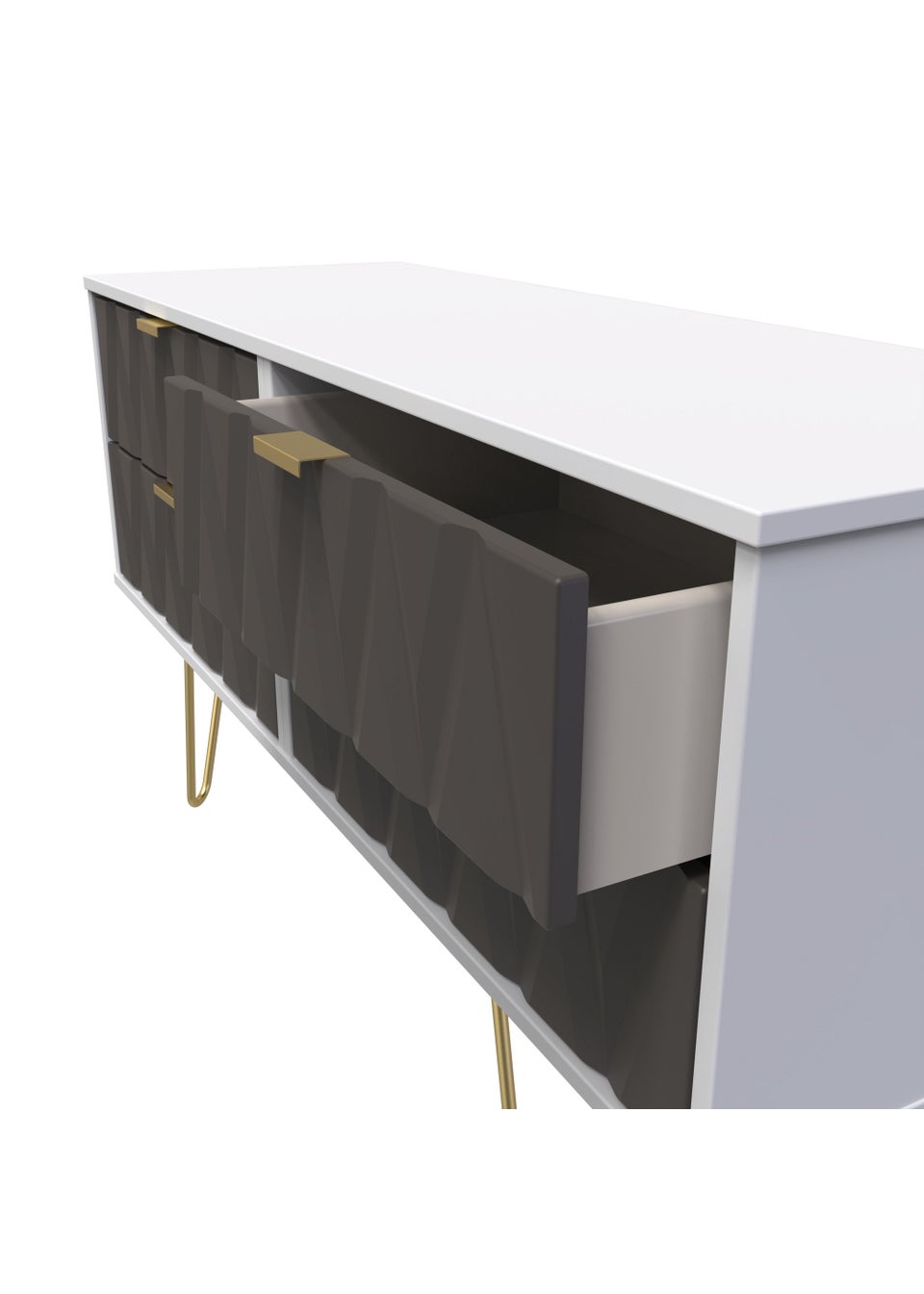 Swift Prism 4 Drawer End of Bed Chest (50.5cm x 112cm x 41.5cm) - Matalan